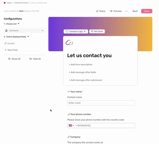 Workiom Help Center | Prefilled Forms
